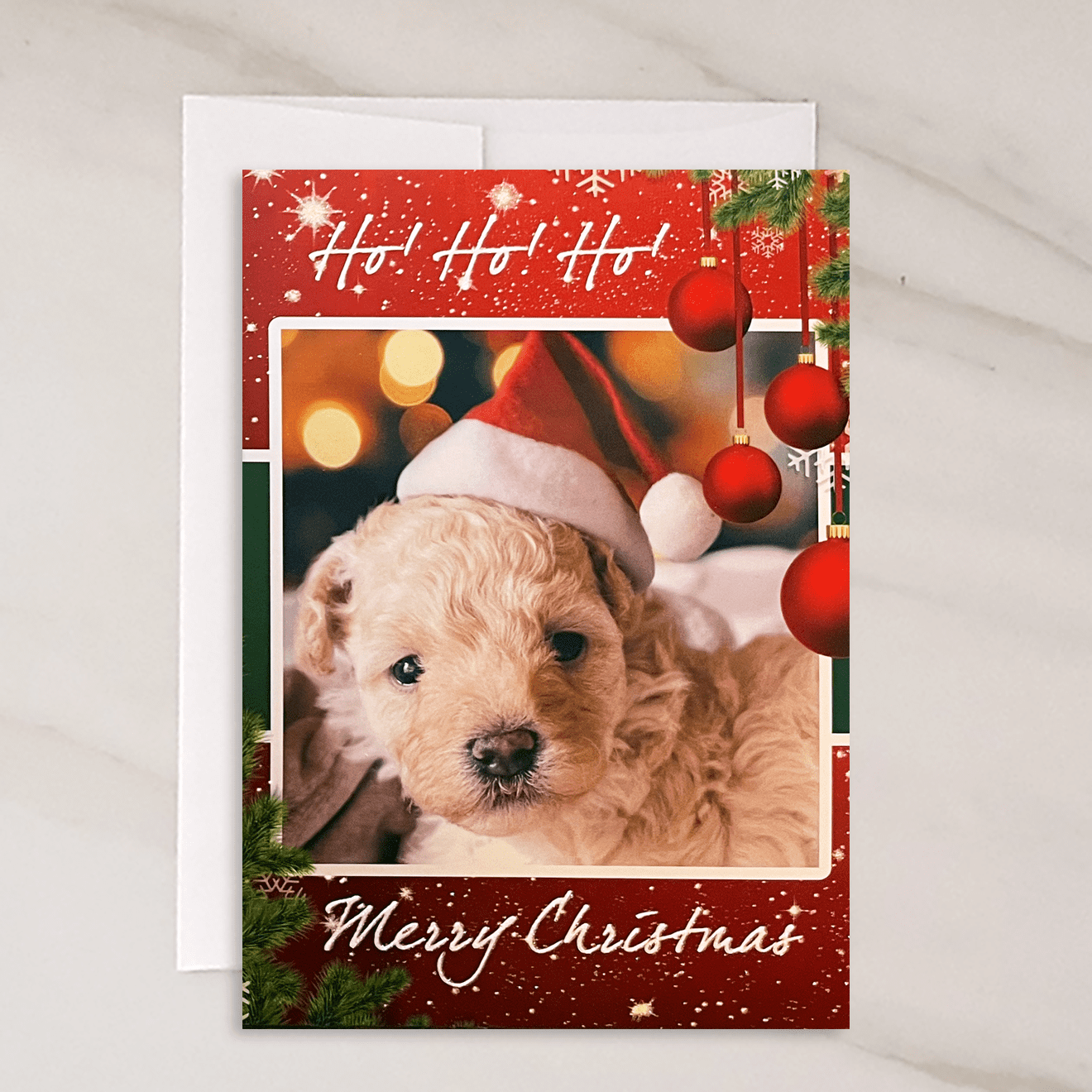 Ho! Ho! Ho! Dog Christmas Gifts (5X7 Christmas Greeting Card 12 Pack ...