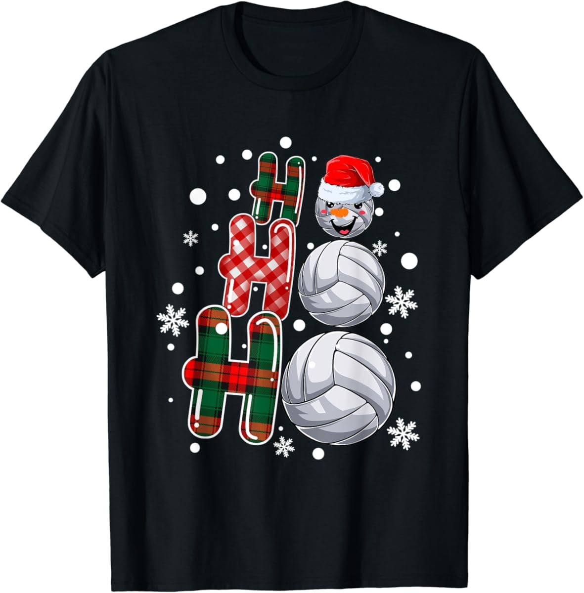 Ho-Ho-Ho Santa Snowman Volleyball Pajama T-Shirt - Walmart.com