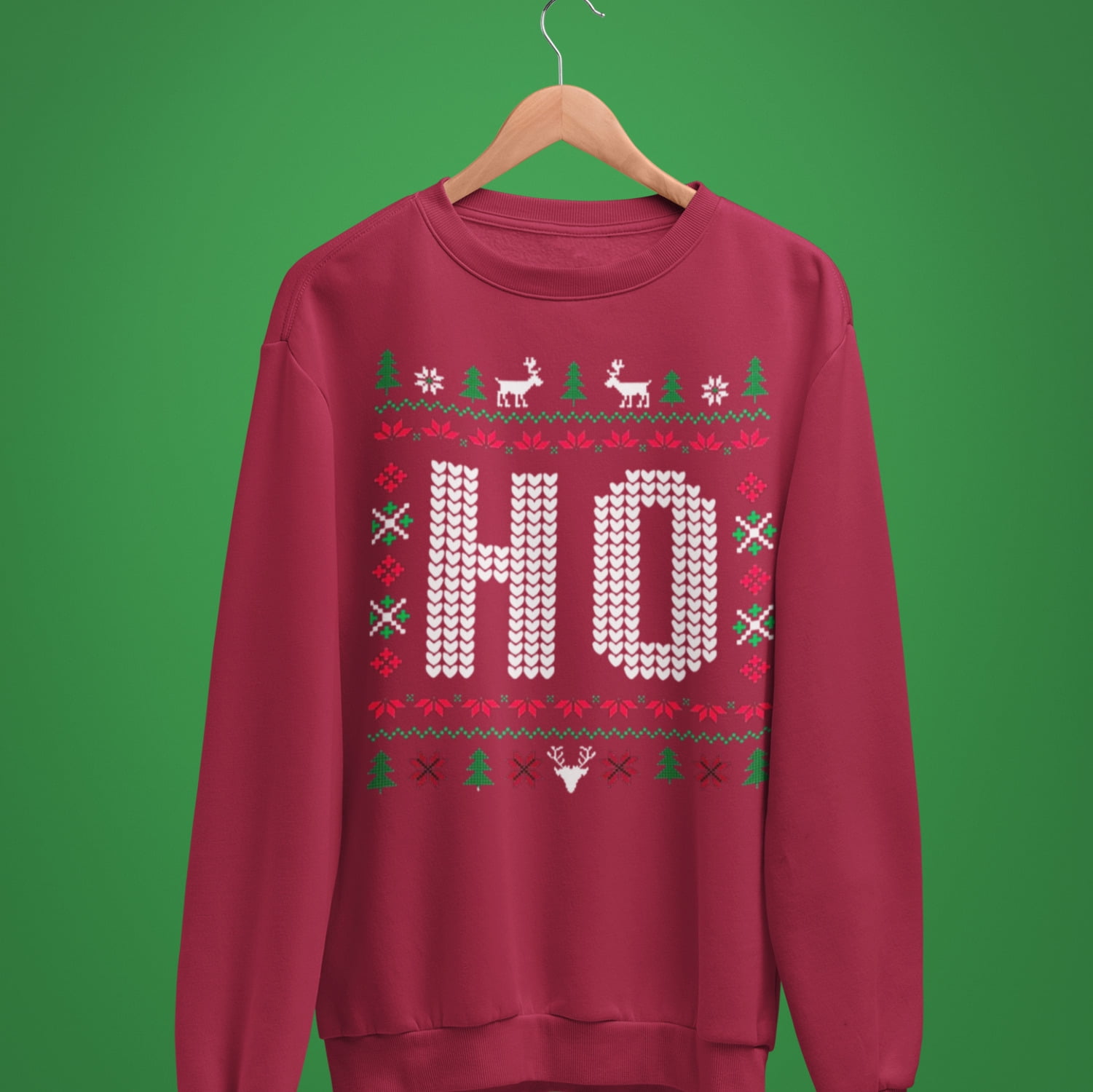 Ho Ugly Christmas Sweater | Comfy Couples Matching Crewneck Sweatshirt ...