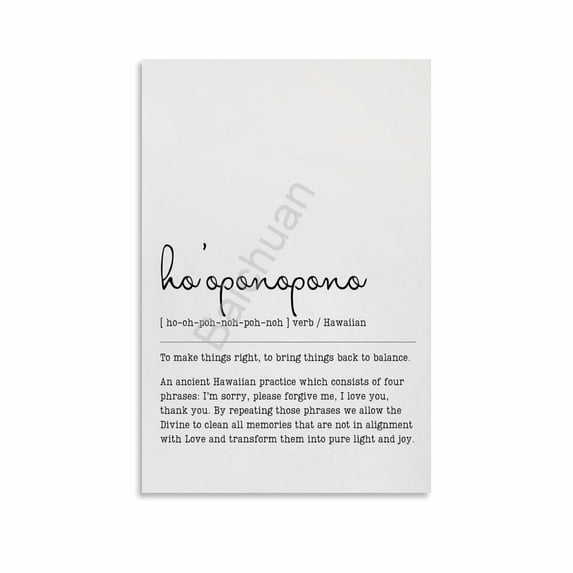 Ho'oponopono Definition Poster (6) Canvas Painting Posters And Prints ...