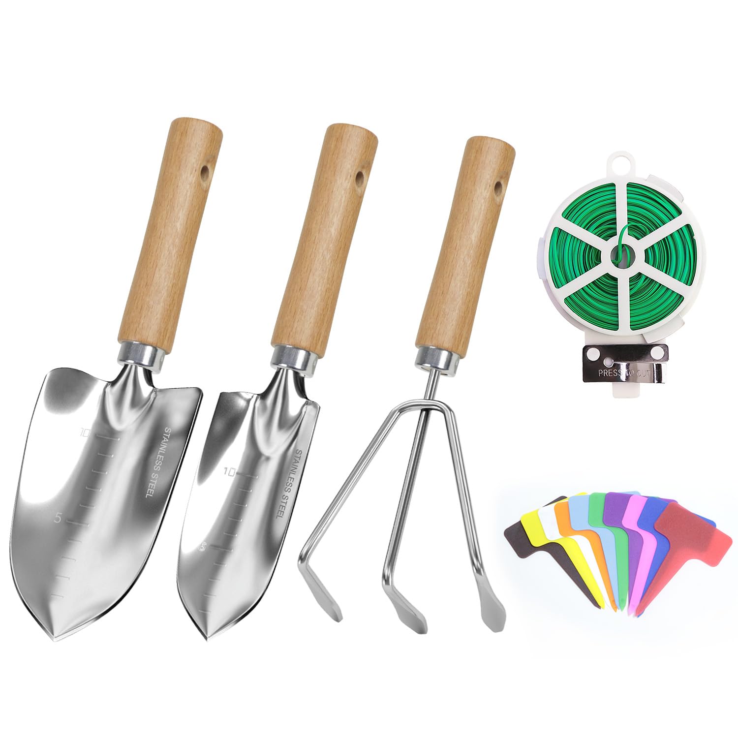 HoHaing Garden Tool Set, 3 Pieces Gardening Kit with Garden Plant Twist ...