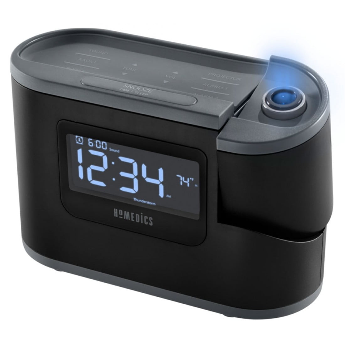 HoMedics Alarm Clock/Sound Machine: LCD, Relaxation/Nature Sounds, FM ...