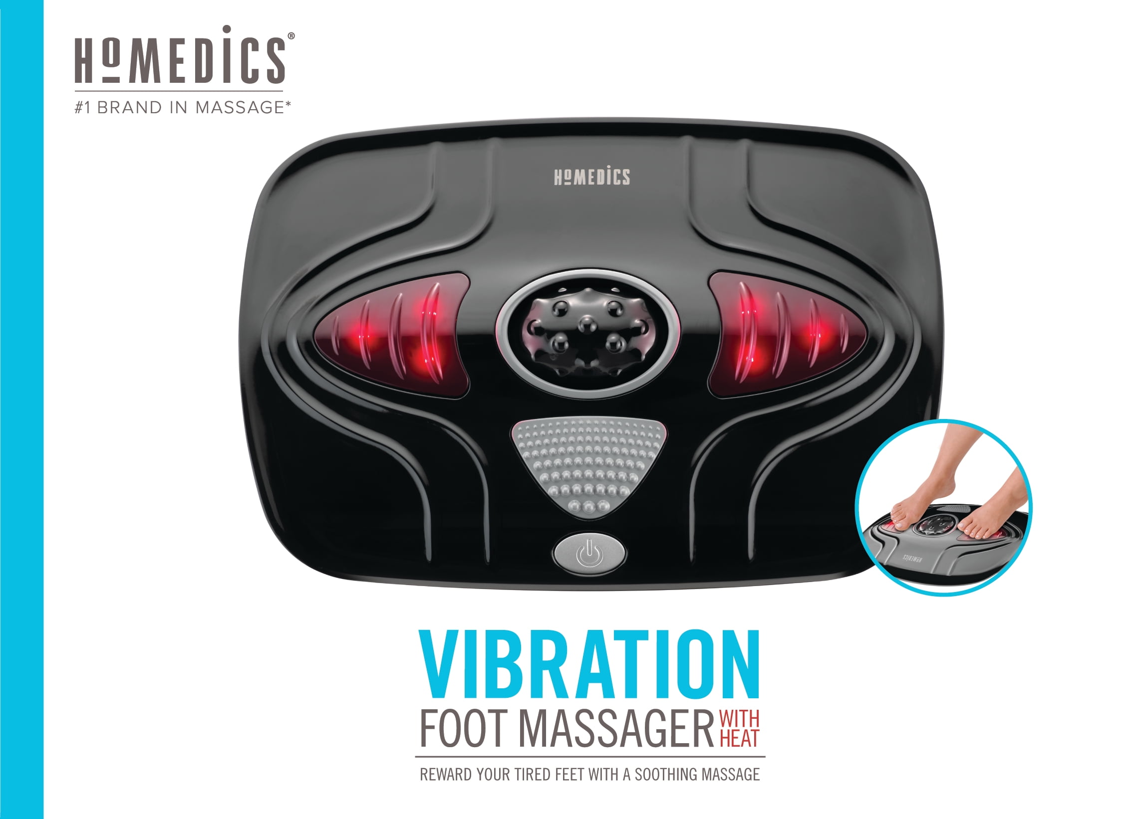 Homedics Vibration Foot Massager With Heat And Rolling Massage 8519
