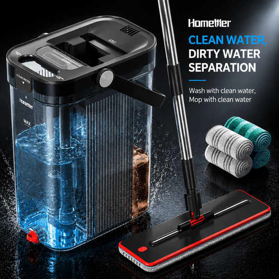 HoMettler Self-Cleaning Mop Bucket Set with Separate Water - Walmart.com