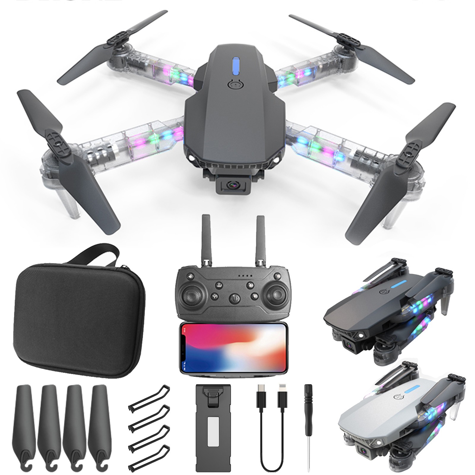 Hoarboeg Aerial Drone with 1080P High-resolution Dual Camera, E88 ...