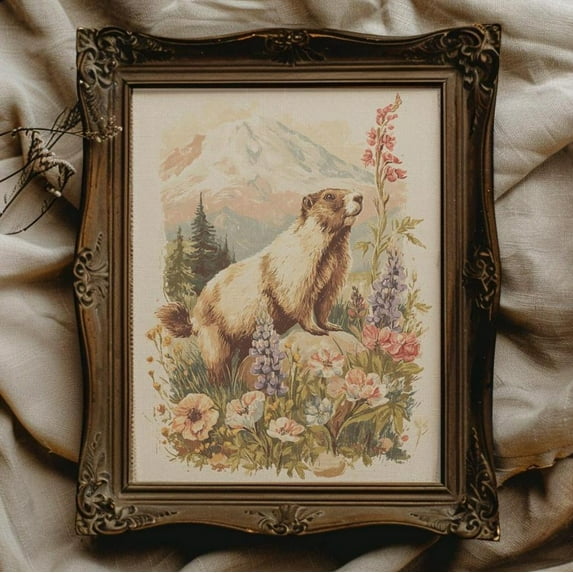 Hoary Marmot Mount Rainier National Park Print Mt Rainier Print ...