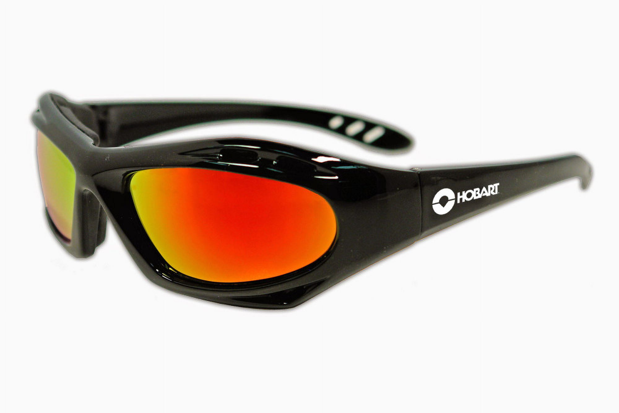 Hobart Mirrored Safety Glasses, 5.0 Shade Mirrored Lenses, Black Frames ...