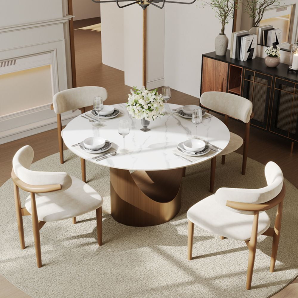 Hobart - Round Matte Sintered Stone Dining Table - Walmart.com
