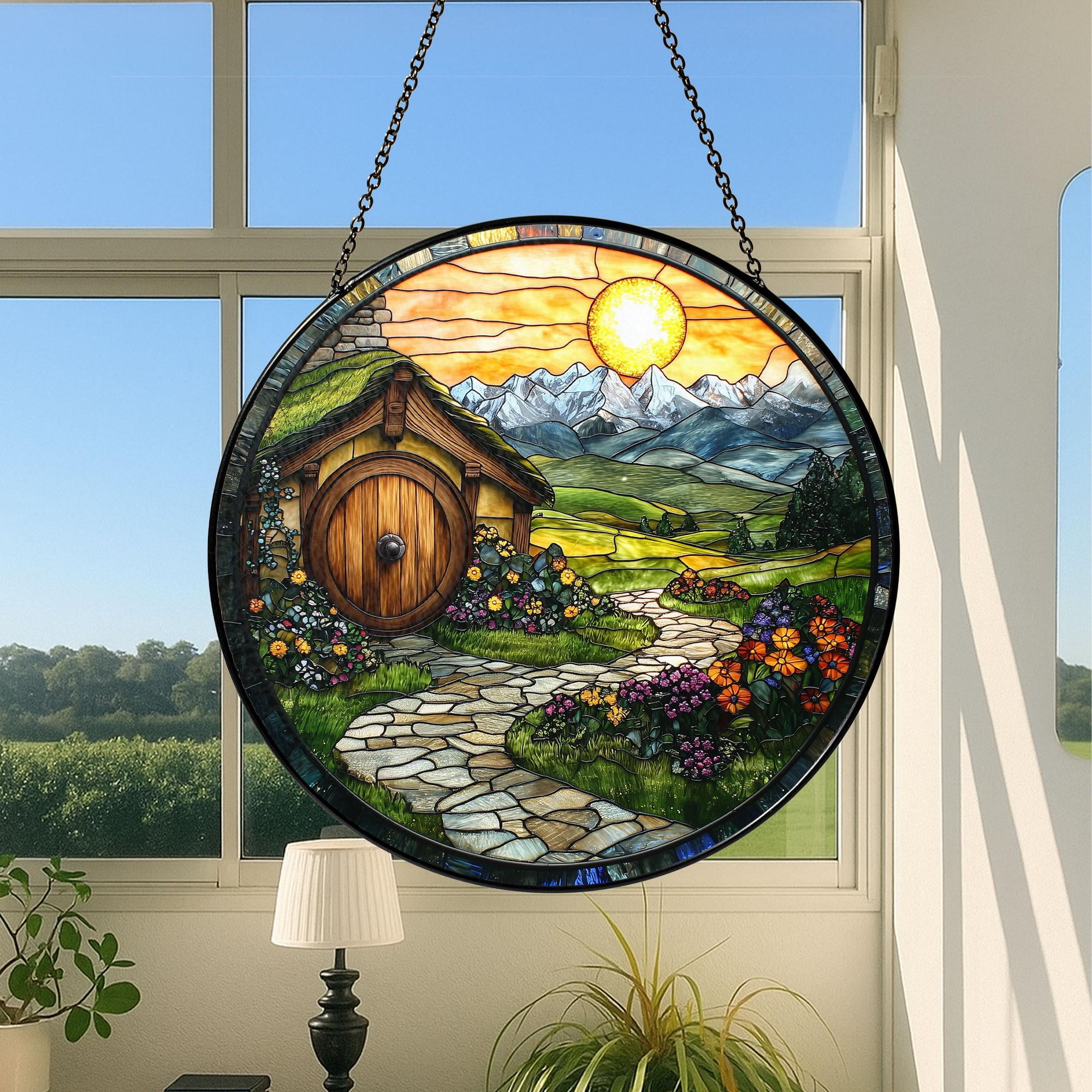 Hobbit House SUNCATCHER Stained Glass, Fantasy Window Decor, The Shire ...