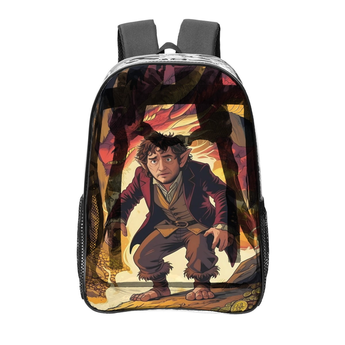 Hobbit Pattern Transparent Backpack Lightweight And fashionable ...