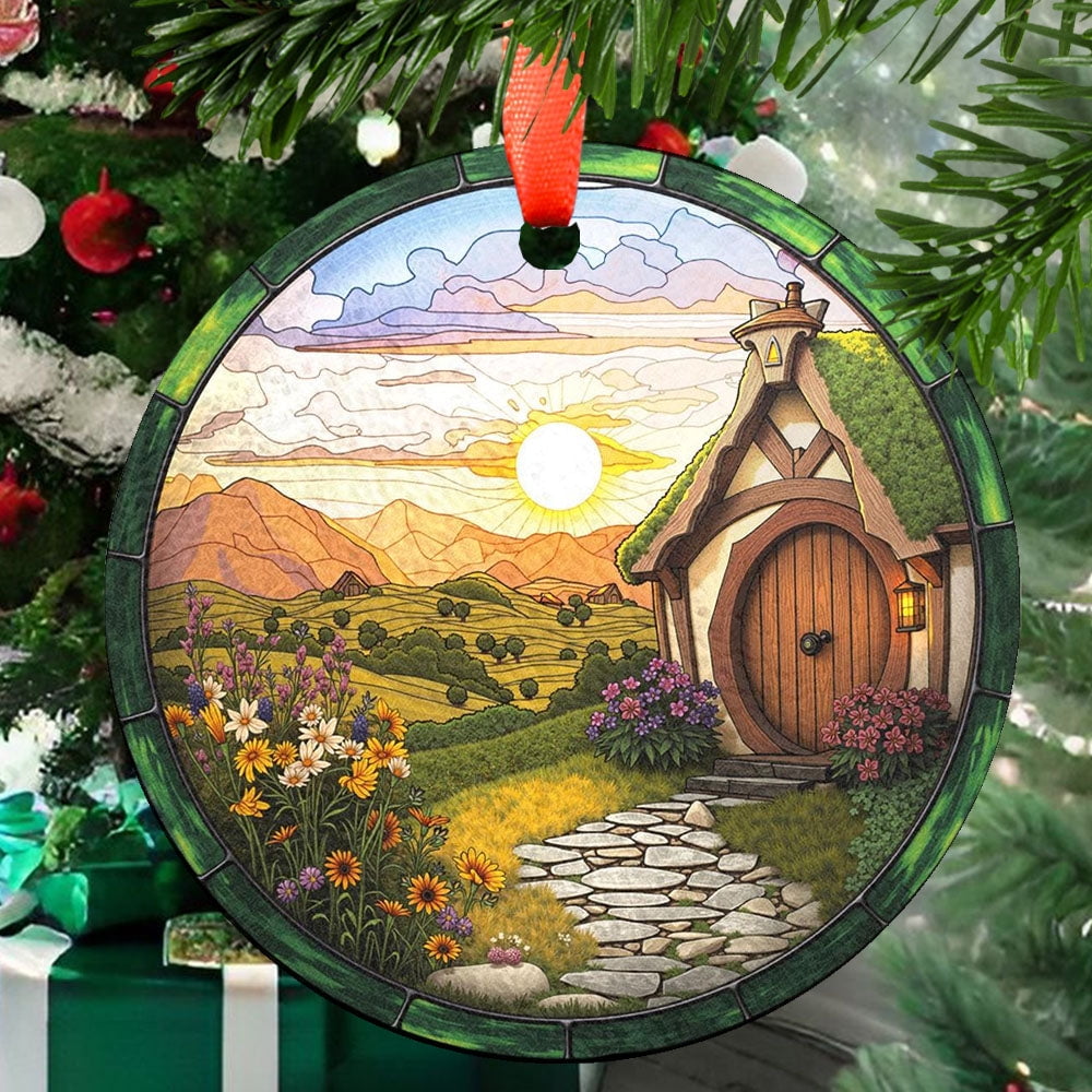 Hobbiton The Shire Faux Ornament Suncatcher, LOTR Window Hanging, Lord ...