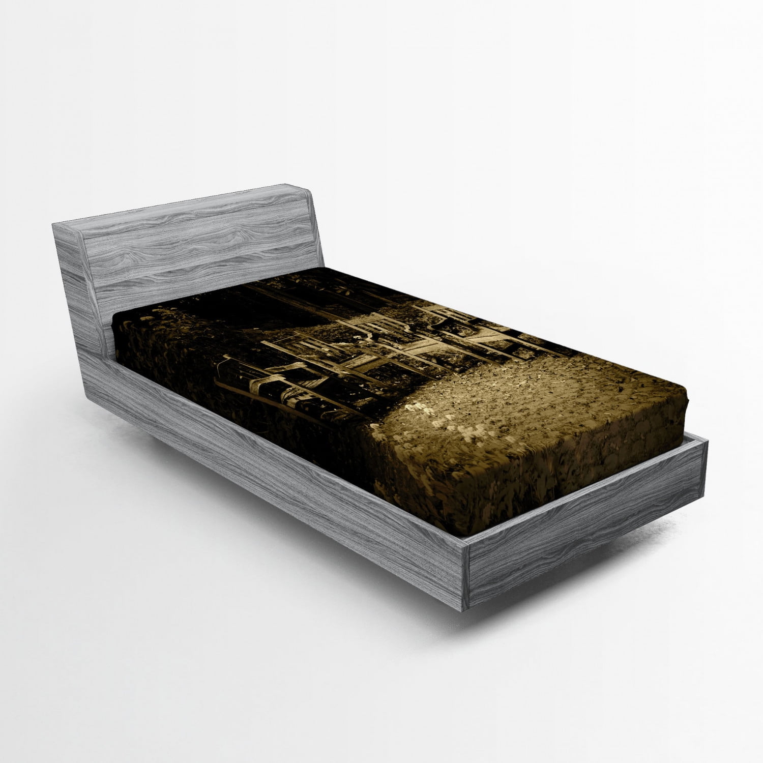 Hobbits Fitted Sheet, 4 Small Wooden Rustic Chairs in Backyard Hobbit ...