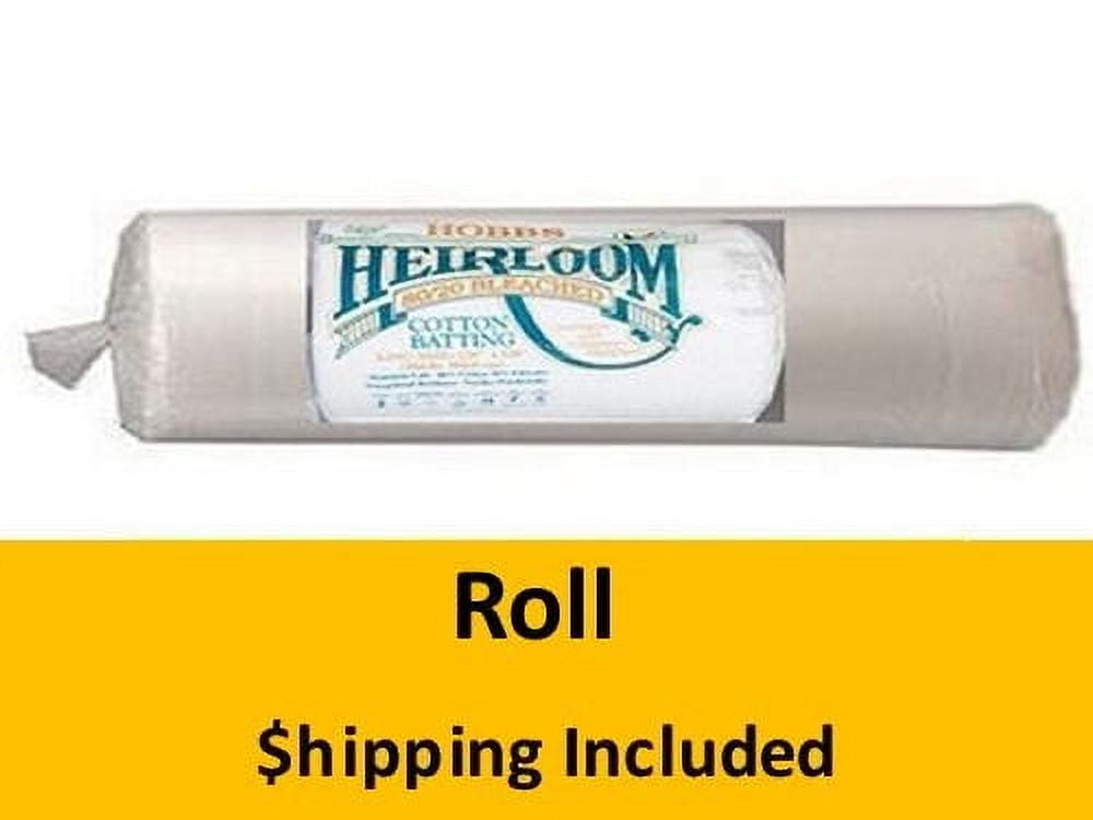 Hobbs Heirloom 80/20 Bleached White Queen Size Batting Roll, 108 in x ...