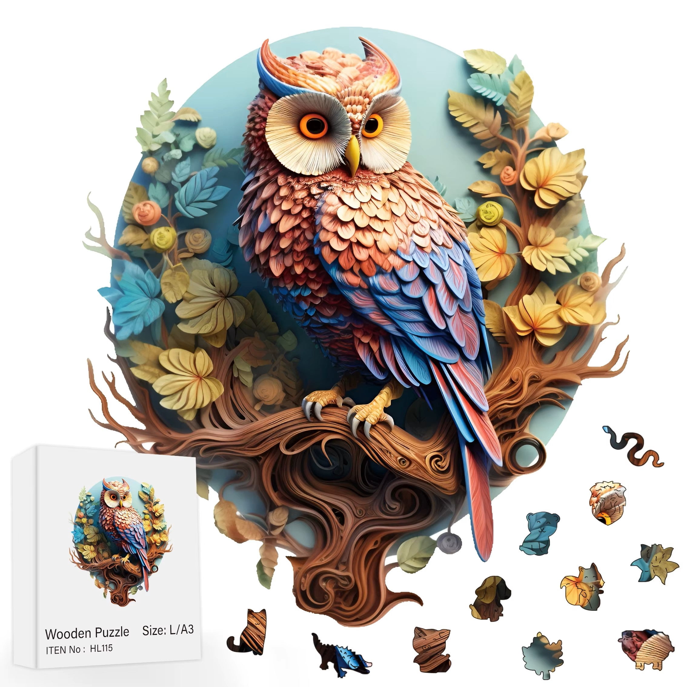 Hobby Art Craft 3D Wooden Owl Puzzle - Walmart.com