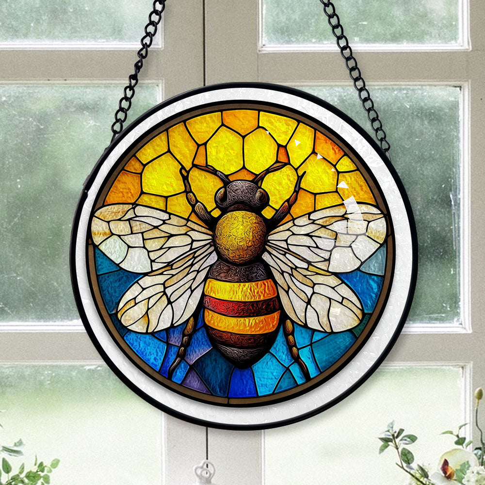 Hobby Christmas Gift - Queen Honey Bee Xmas Stained Glass Hanging ...