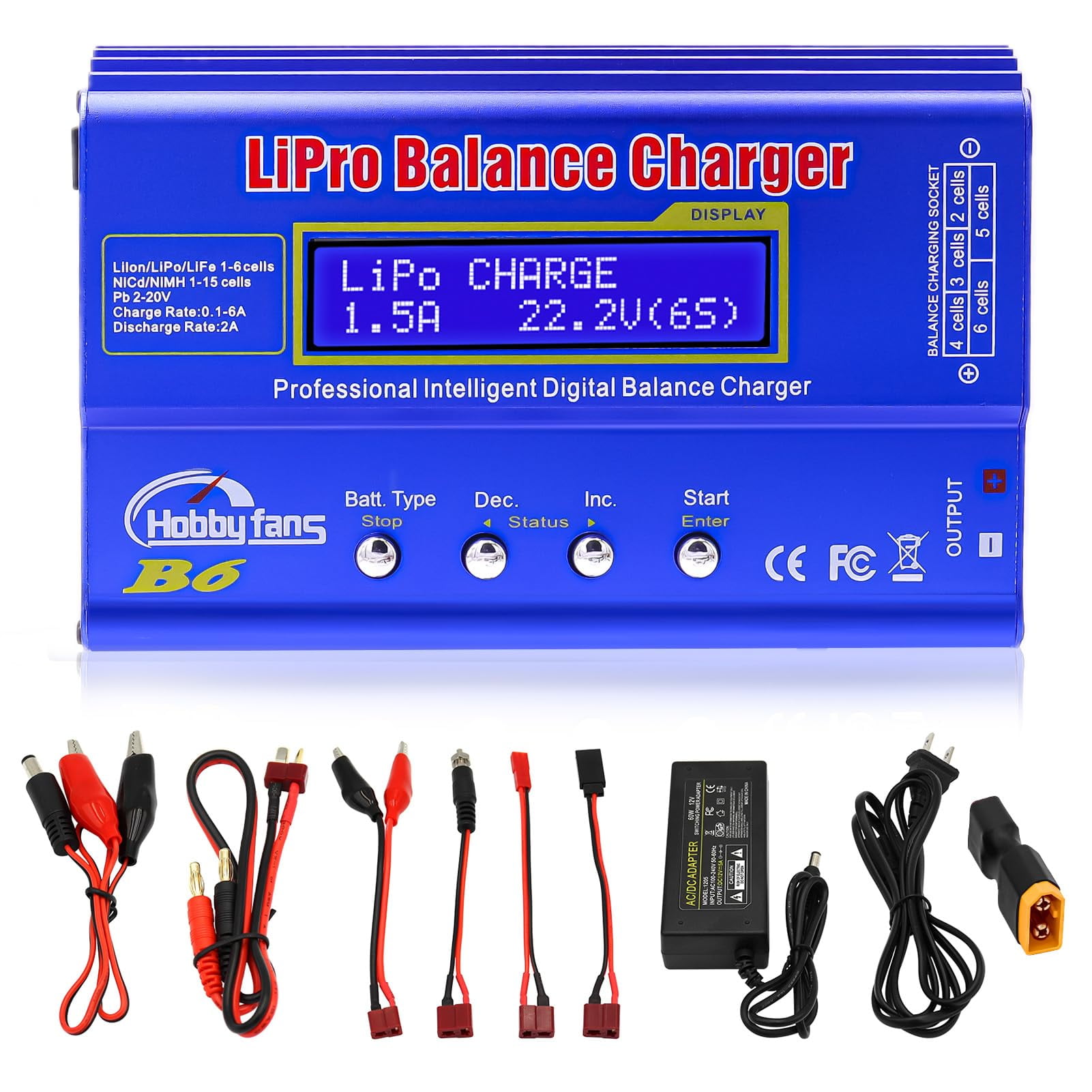 Hobby Fans B6 Mini Professional Balance Charger/Discharger with Power ...
