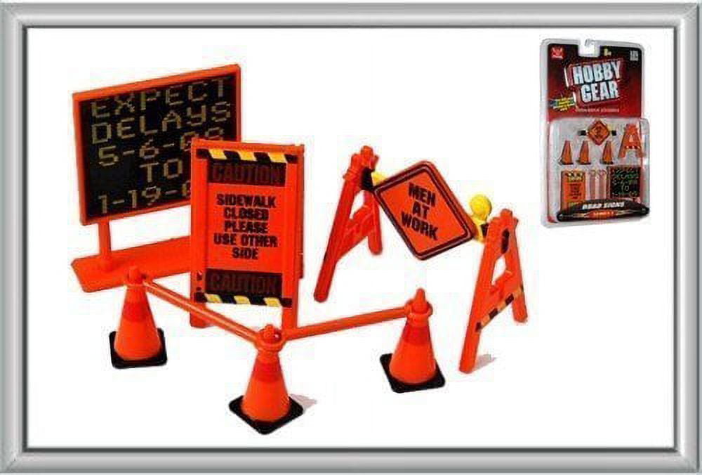 Hobby Gear 124 Scale Caution Road Signs & Cones Toy Model Set - Walmart.com
