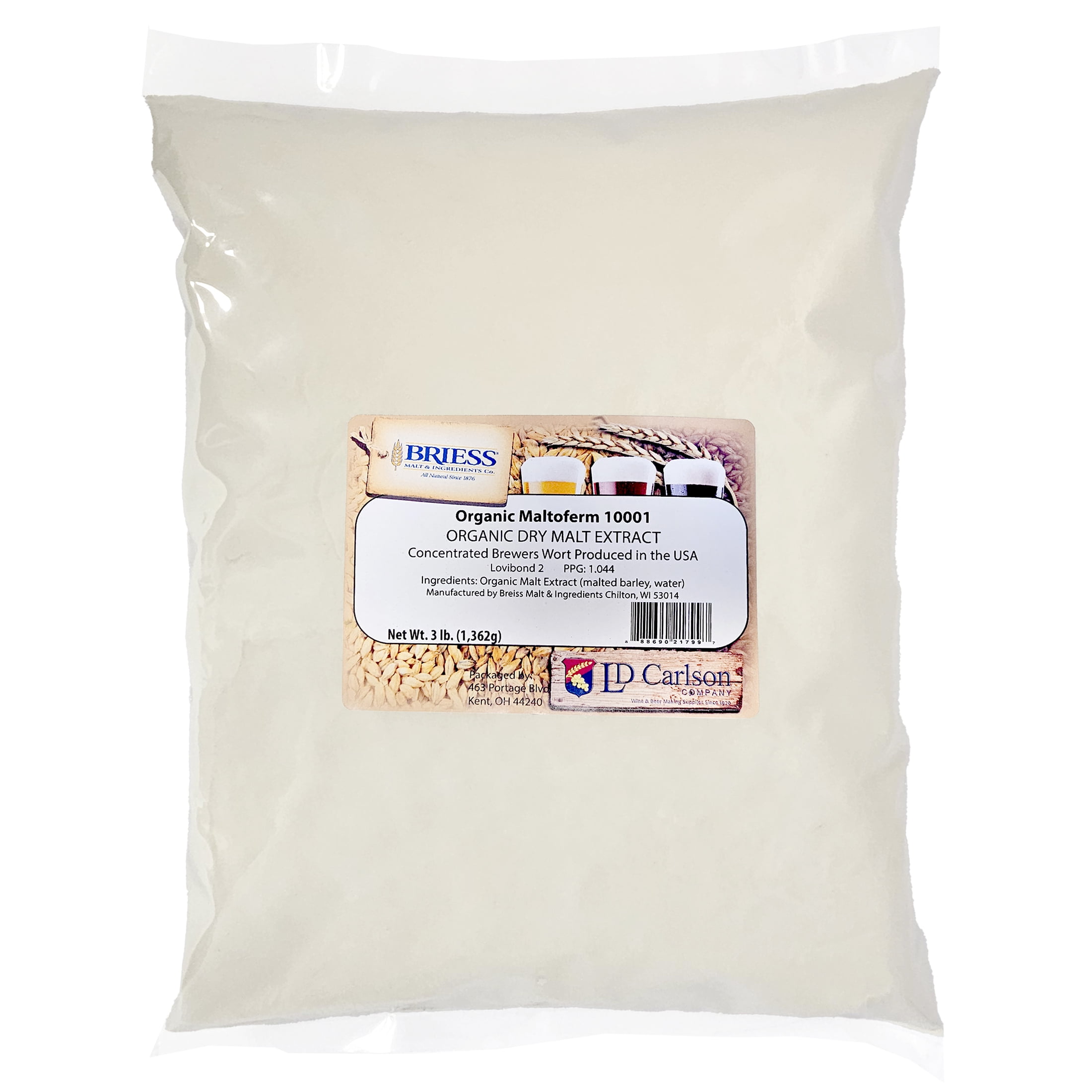 Hobby Homebrew 3LB Briess MALTOFERM 10001 DME DME Organic Dry Malt ...