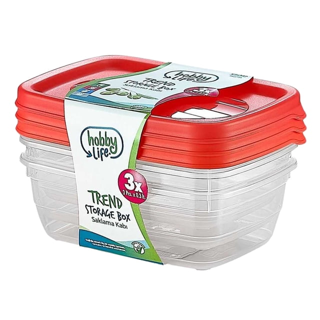 Hobby Life Rectangular Food Storage Box (Pack of 3) - Walmart Business ...