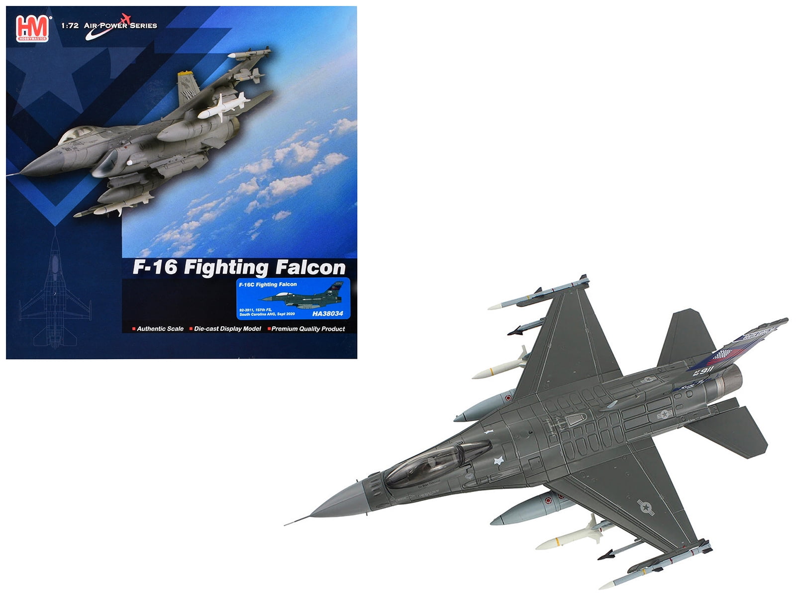 Hobby Master HA38034 F-16C 157th FS South Carolina ANG 2020 1/72 Scale ...