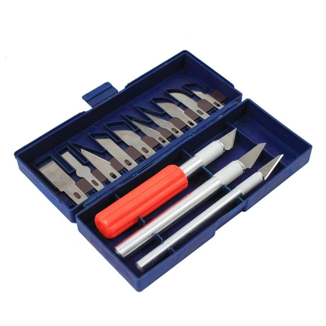 Hobby Precision Knife Set with Case Easy-Grip Handles 16 Pieces ...