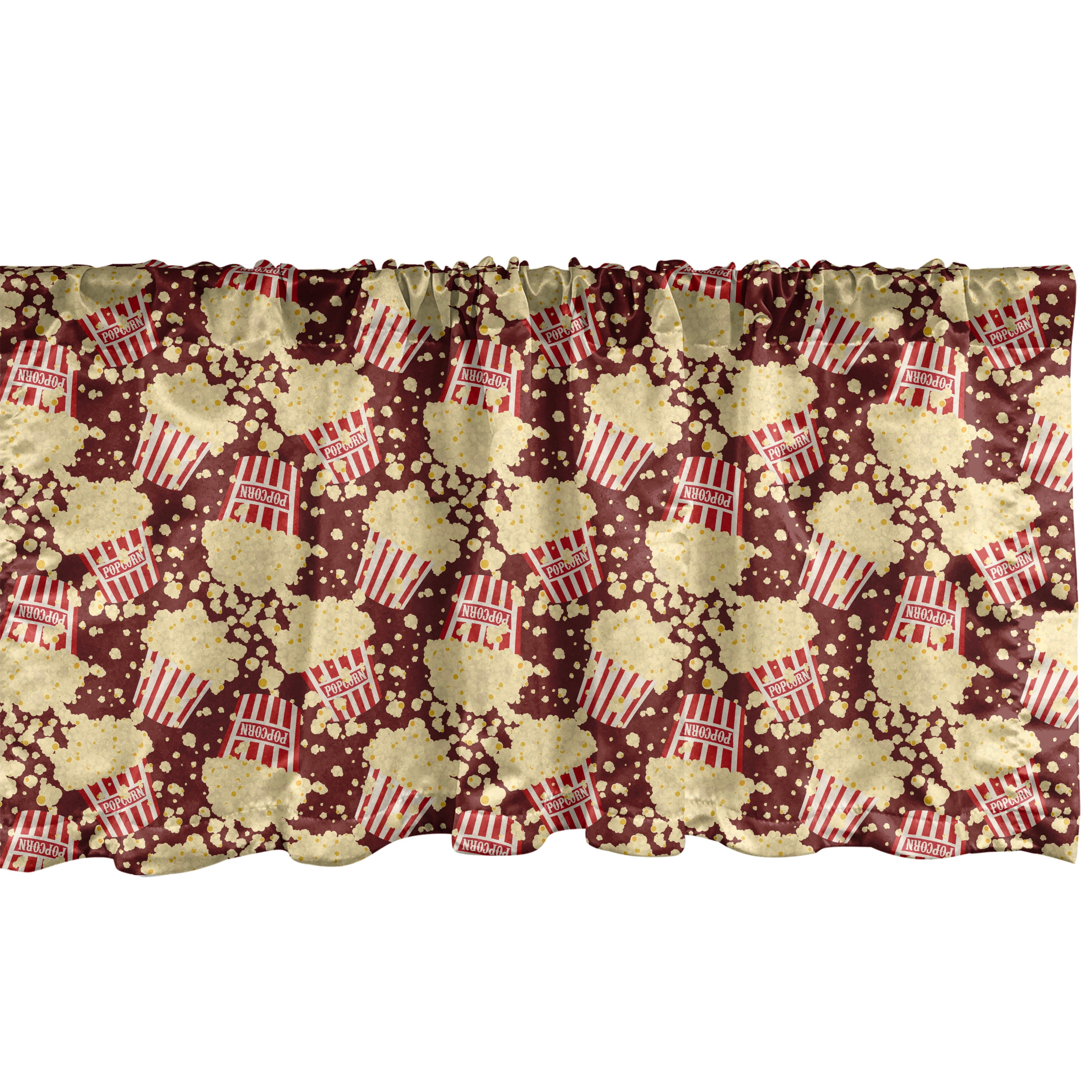 Ambesonne Hobby Valance Pack of 2, Movie and Popcorn Pattern, 42"X18 ...