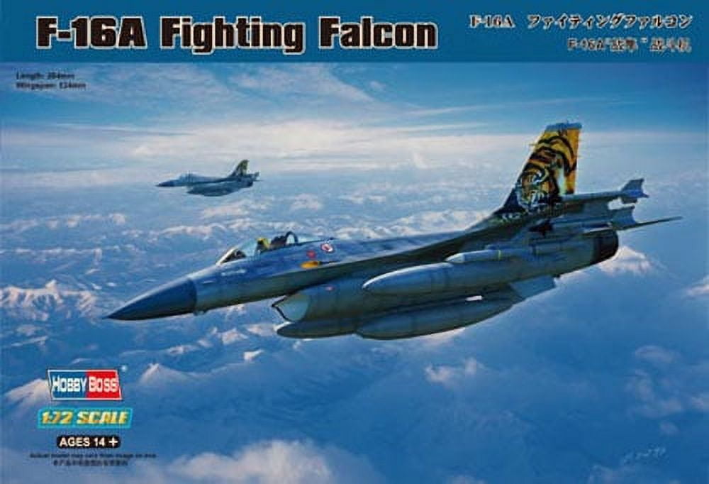 HobbyBoss 80272 F-16A Fighting Falcon 1/72 Scale Plastic Model Kit ...