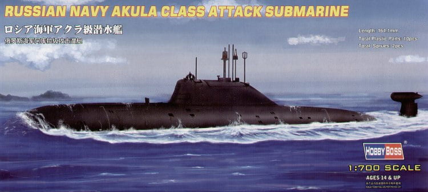 HobbyBoss 87005 Soviet/Russian Submarine Akula 1/700 Scale Plastic ...