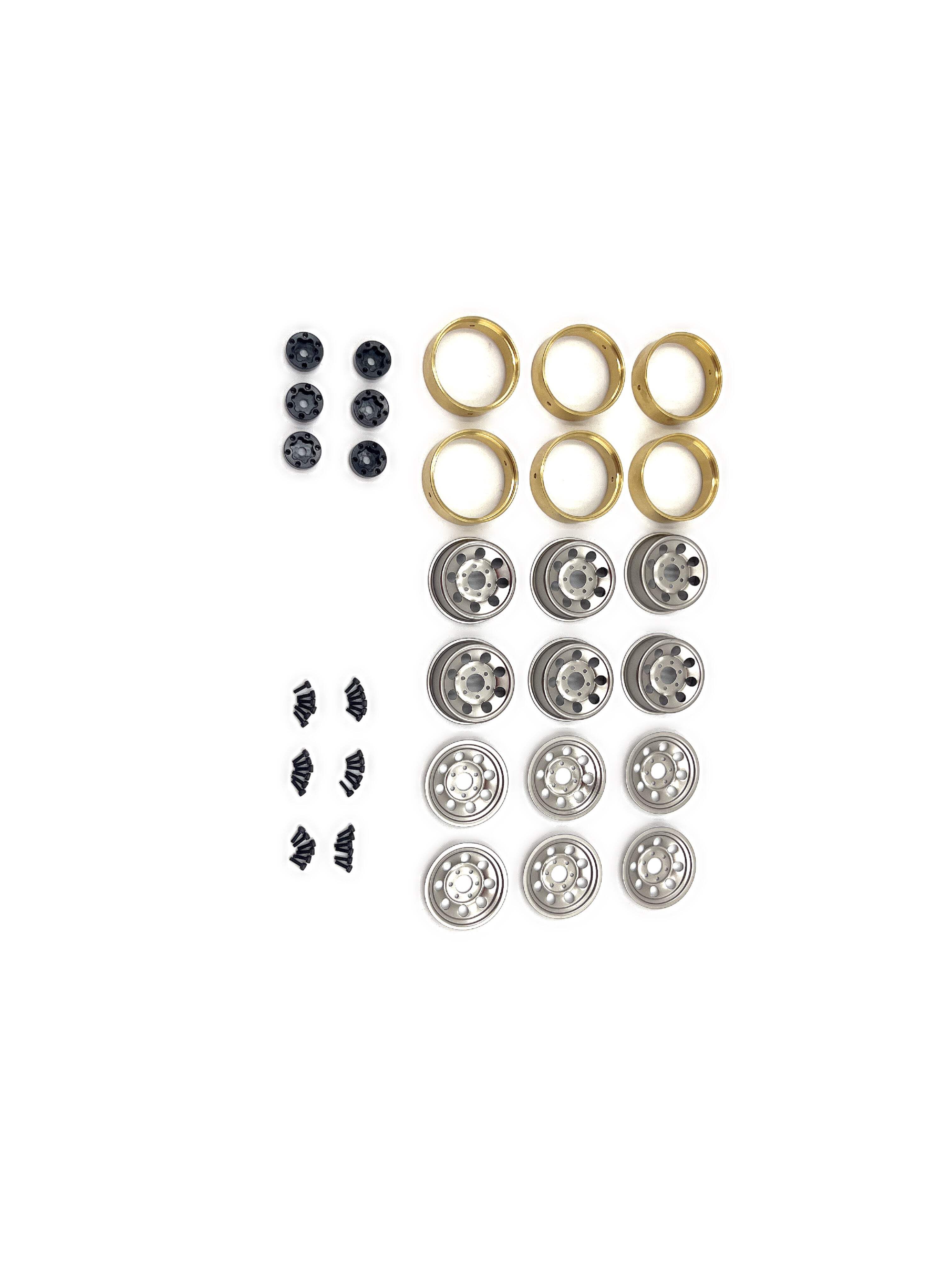 HobbyPlus 1.2 Steelie Bead Lock Wheel (Silver) For Arktos 6x6 - Walmart.com