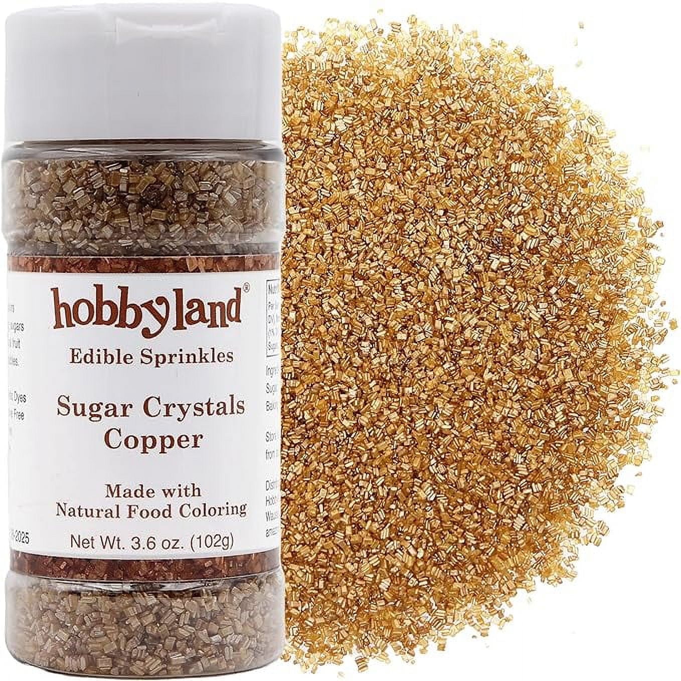Hobbyland All Natural Decorating Sugar Crystals (Copper, 3.6 oz) Made ...