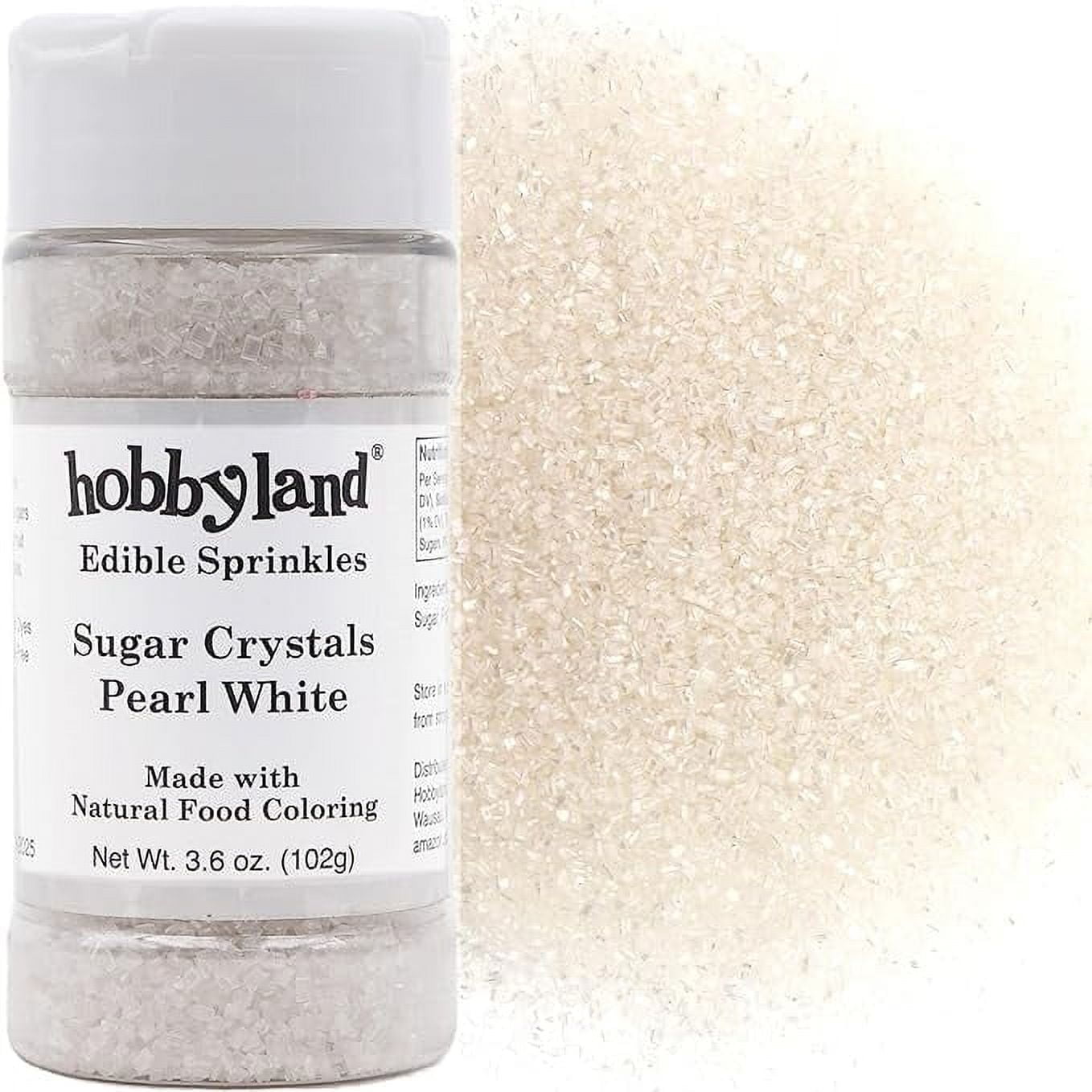 Hobbyland All Natural Decorating Sugar Crystals (Pearl White, 3.6 oz ...
