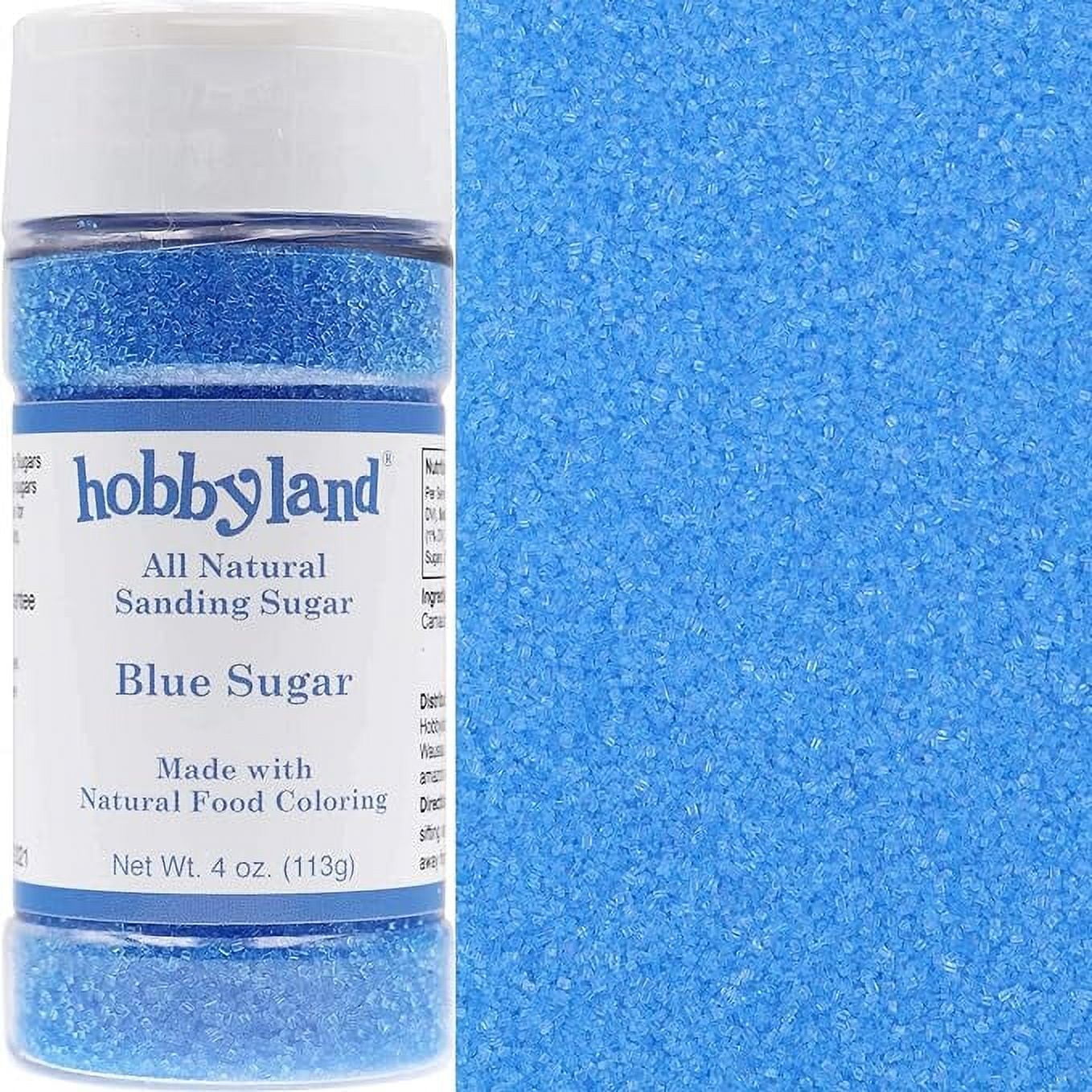 Hobbyland All Natural Sanding Sugar (Blue Sugar, 4 oz) Made with ...