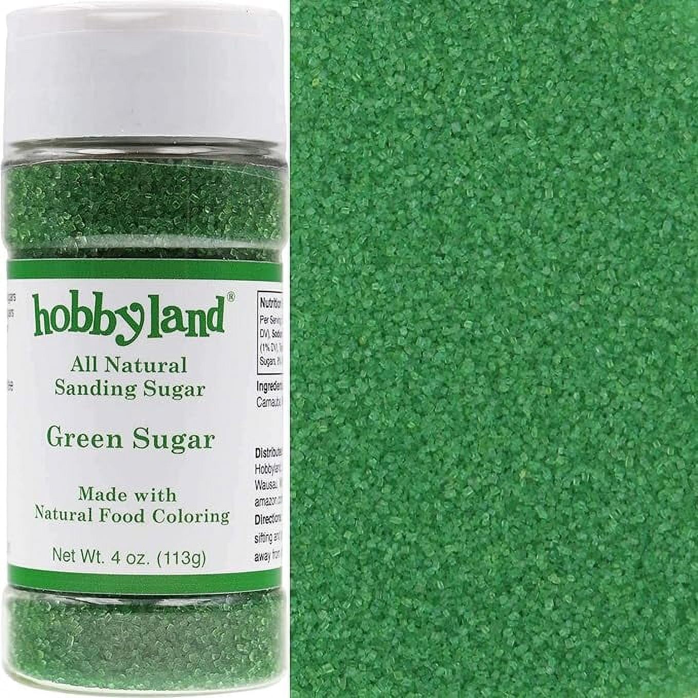 Hobbyland All Natural Sanding Sugar (Green Sugar, 4 oz) Made with ...