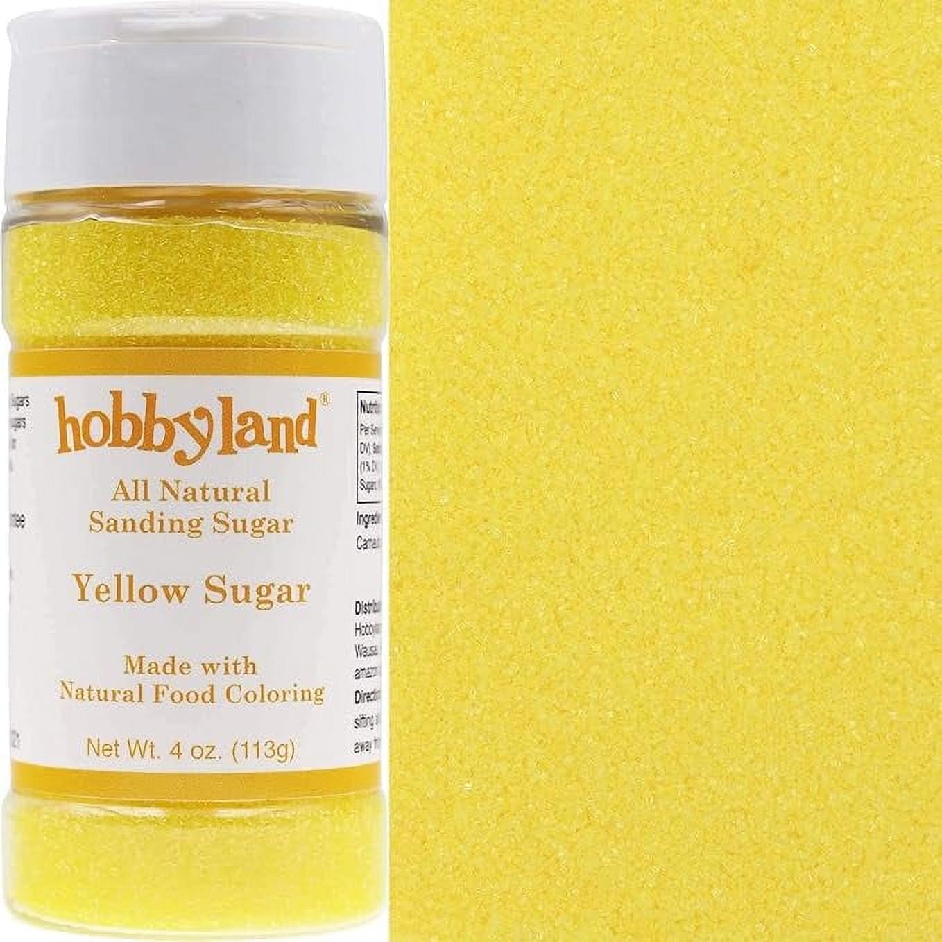 Hobbyland All Natural Sanding Sugar (Yellow Sugar, 4 oz) Made with ...