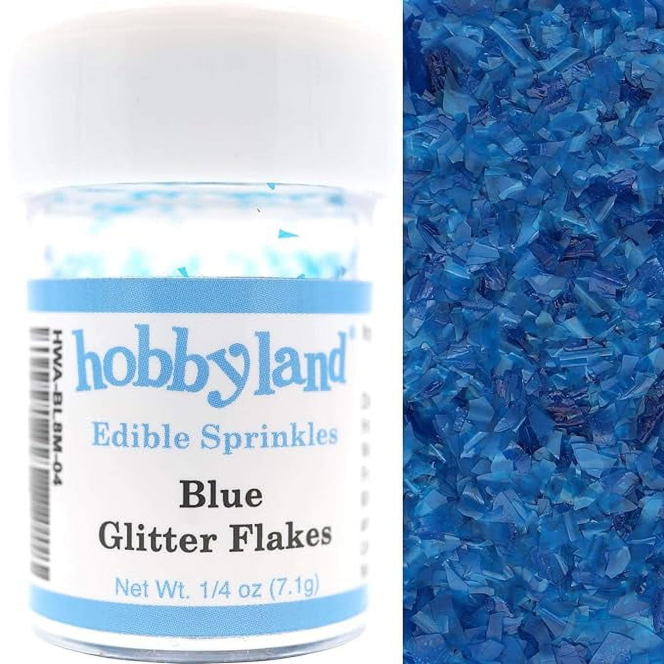 Hobbyland Edible Glittery Flakes (Blue, 1/4 oz) - Walmart.com