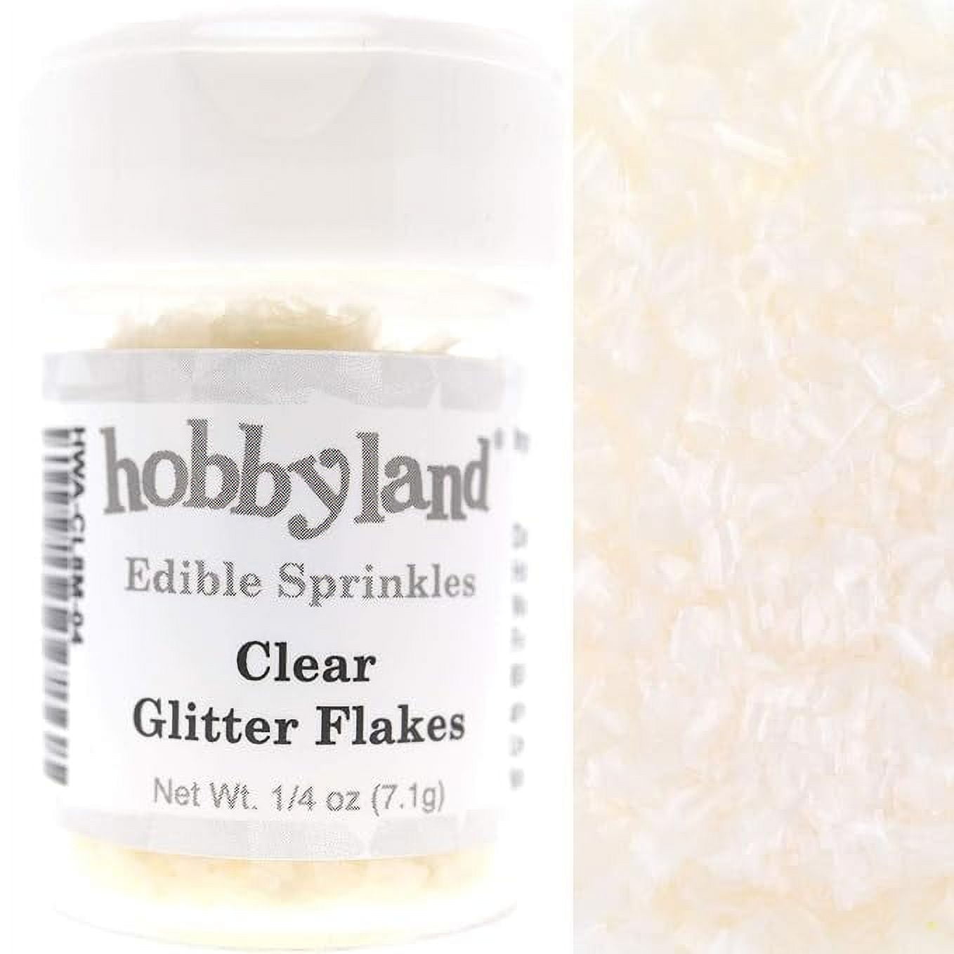 Hobbyland Edible Glittery Flakes (Clear White, 1/4 oz) - Walmart.com