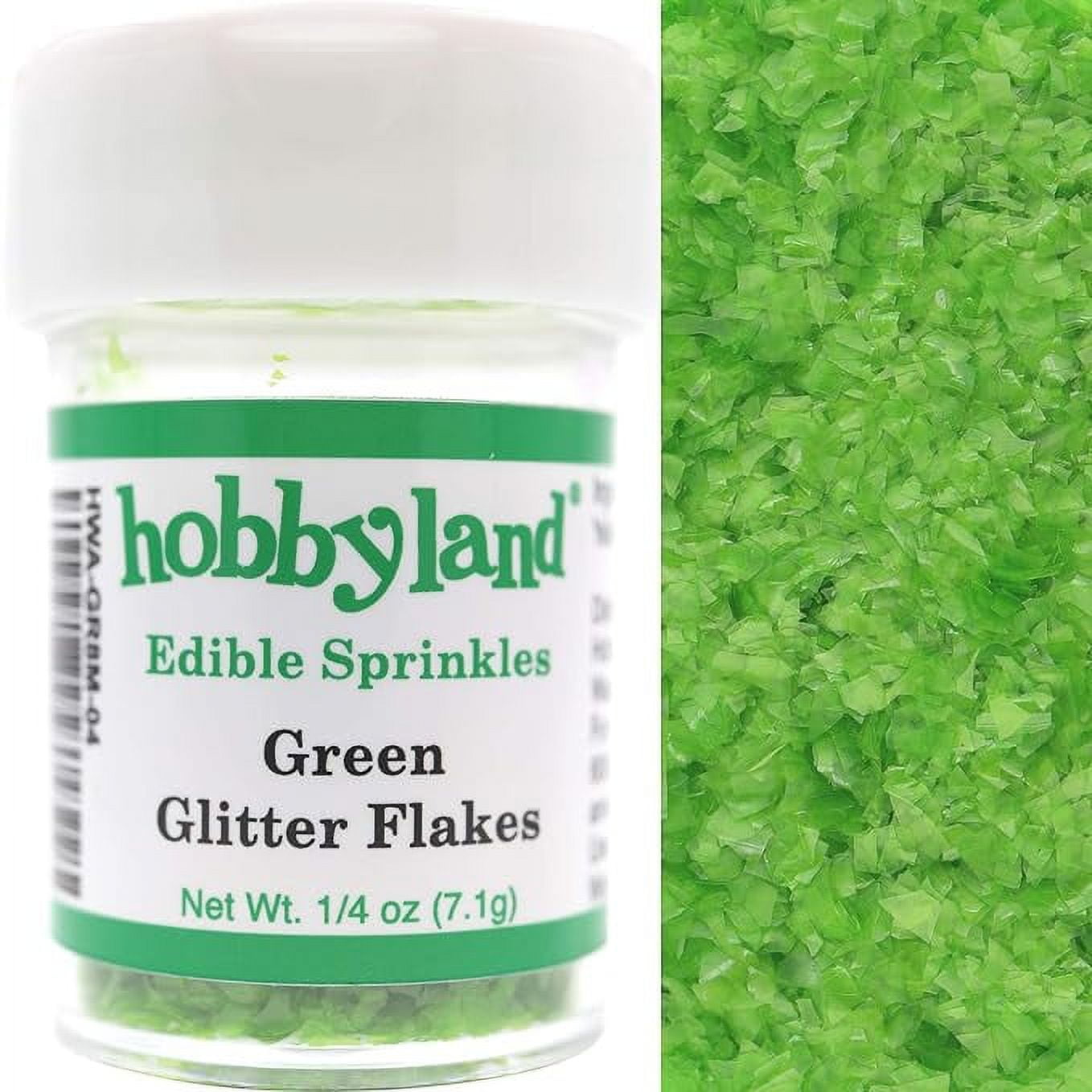 Hobbyland Edible Glittery Flakes (Green, 1/4 oz) - Walmart.com
