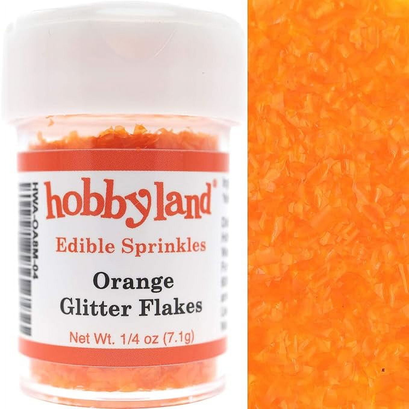 Hobbyland Edible Glittery Flakes (Orange, 1/4 oz) - Walmart.com