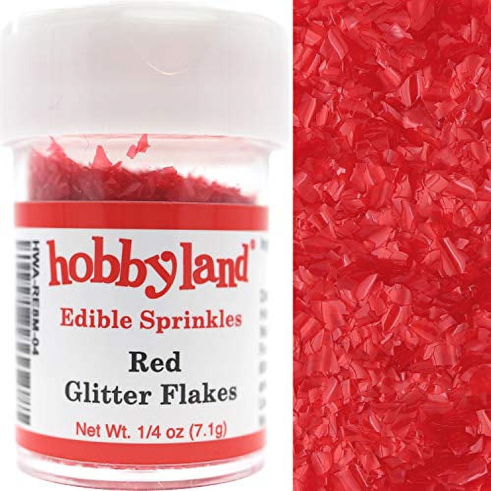 Hobbyland Edible Glittery Flakes (Red Glitter Flakes, 1/4 oz) - Walmart.com