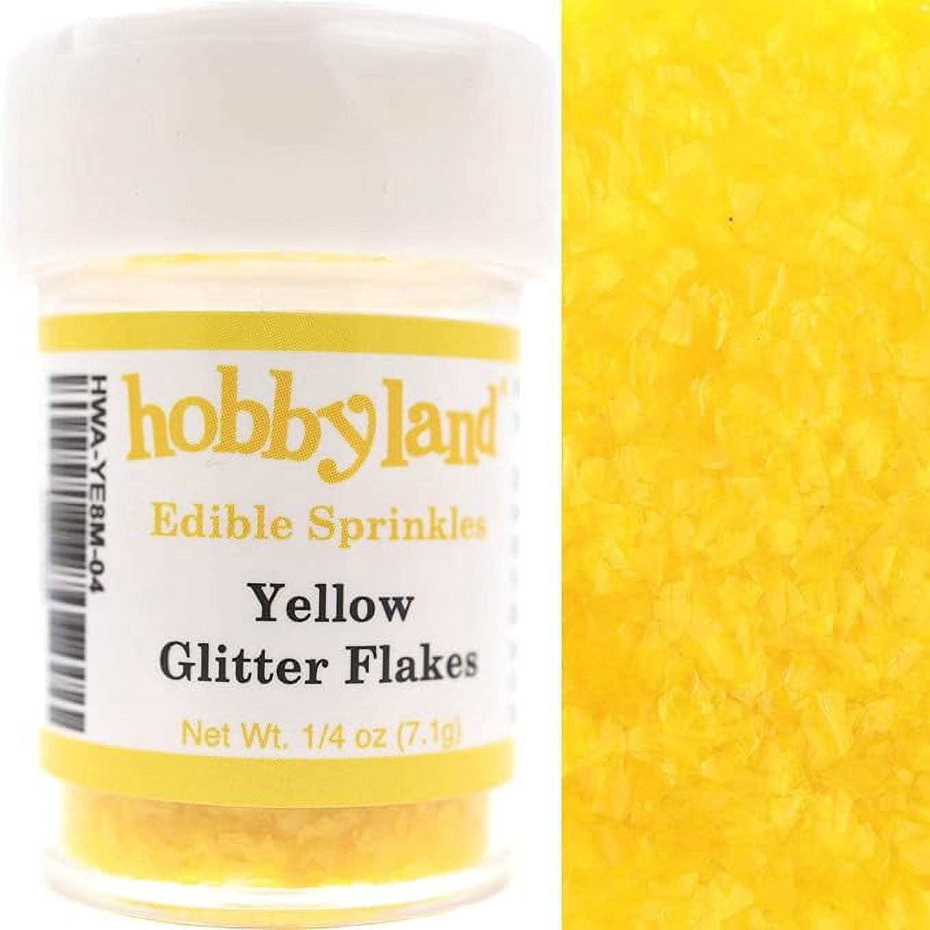 Hobbyland Edible Glittery Flakes (Yellow, 1/4 oz) - Walmart.com