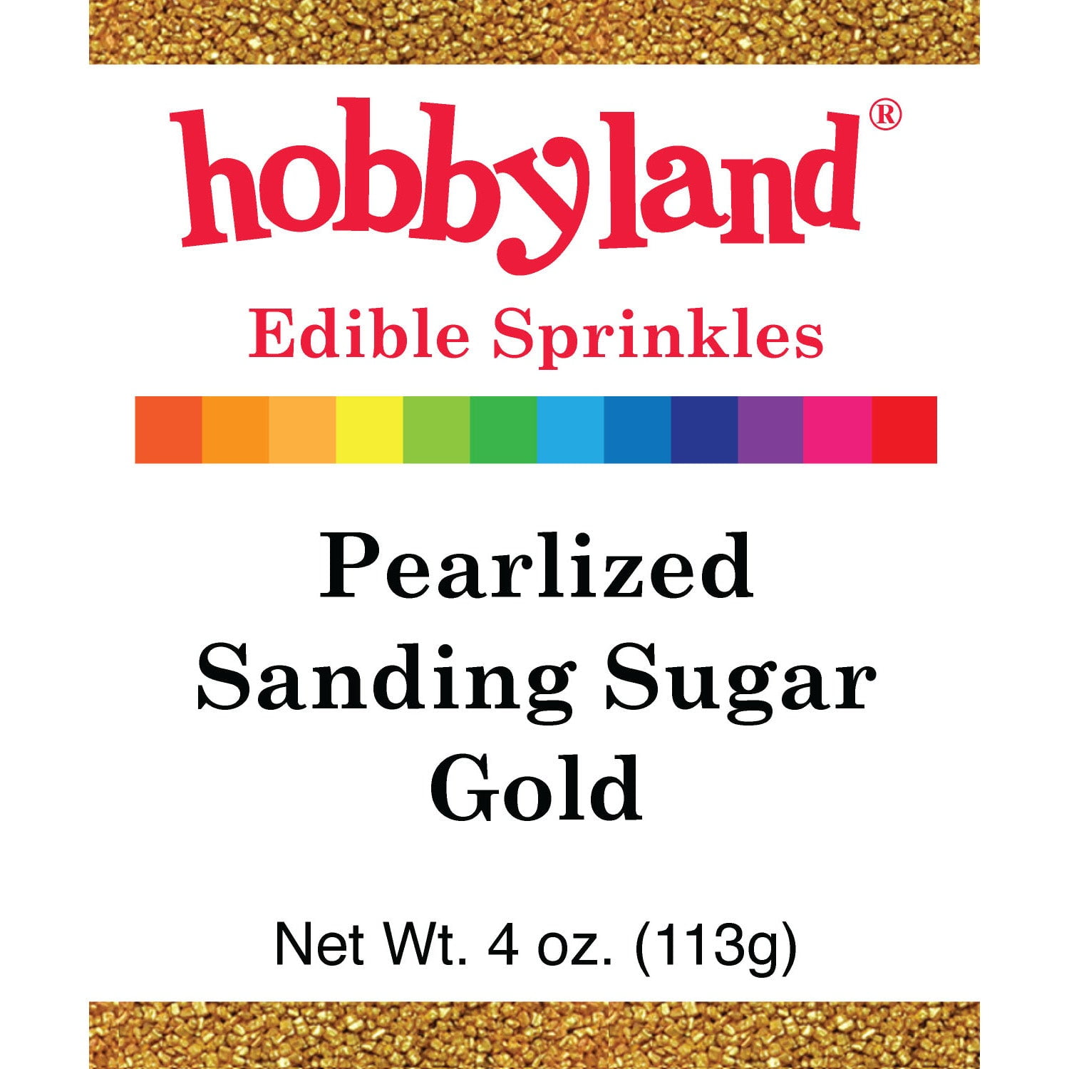 Hobbyland Edible Sprinkles, Pearlized Sanding Sugar, Gold, 4 Oz ...