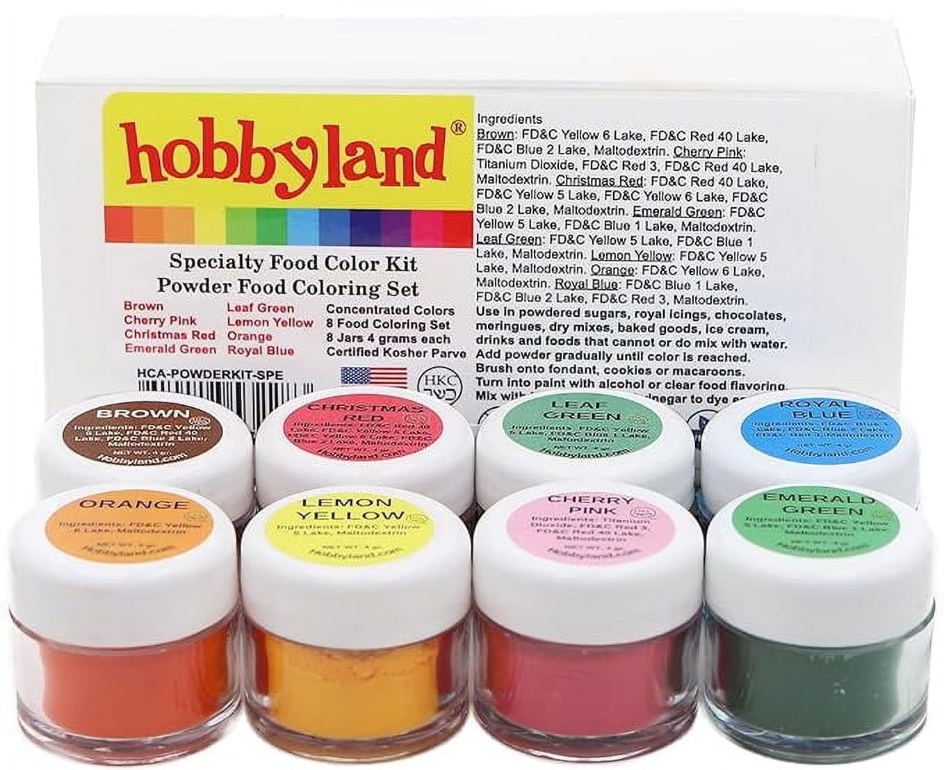 Hobbyland Powder Food Color Kit, Professional Powder Food Coloring Set ...