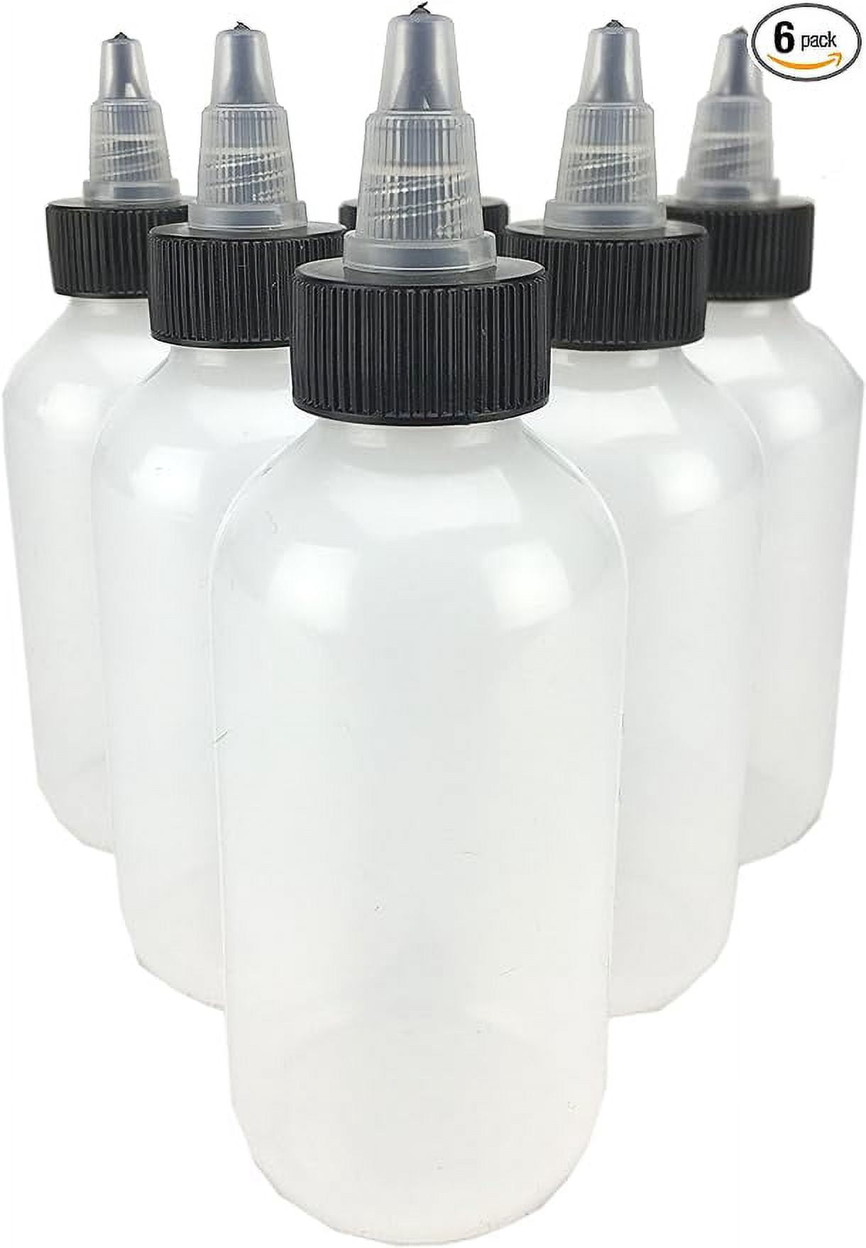 Hobbyland Squeeze Bottles, LDPE Plastic, Natural Boston Round, Black ...