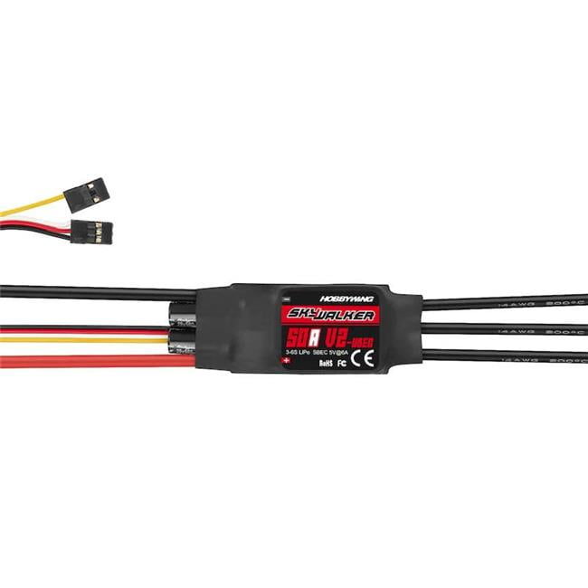Hobbywing HWI30216400 50A V2 Plus ESC 6S Skywalker Speed Controller ...