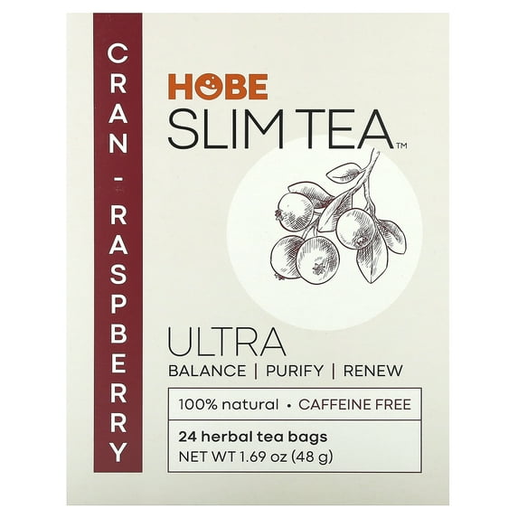 Hobe Labs Cran-Raspberry Ultra Slim Tea, 24 Tea Bags, Weight Loss ...