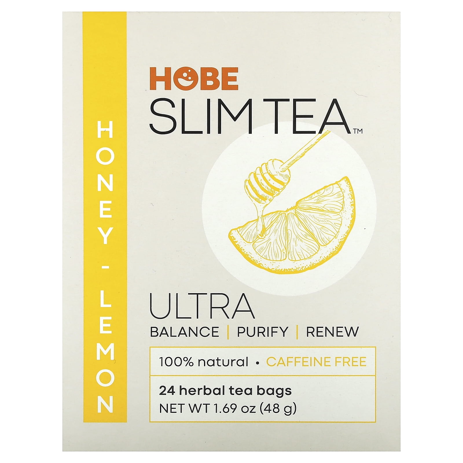 Hobe Labs Ultra Slim Tea, Honey Lemon, Healthy Herbal Formula, Aids ...