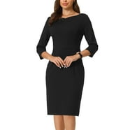 INSPIRE CHIC Work Sheath Dress for Women's Stand Collar Bodycon Career ...