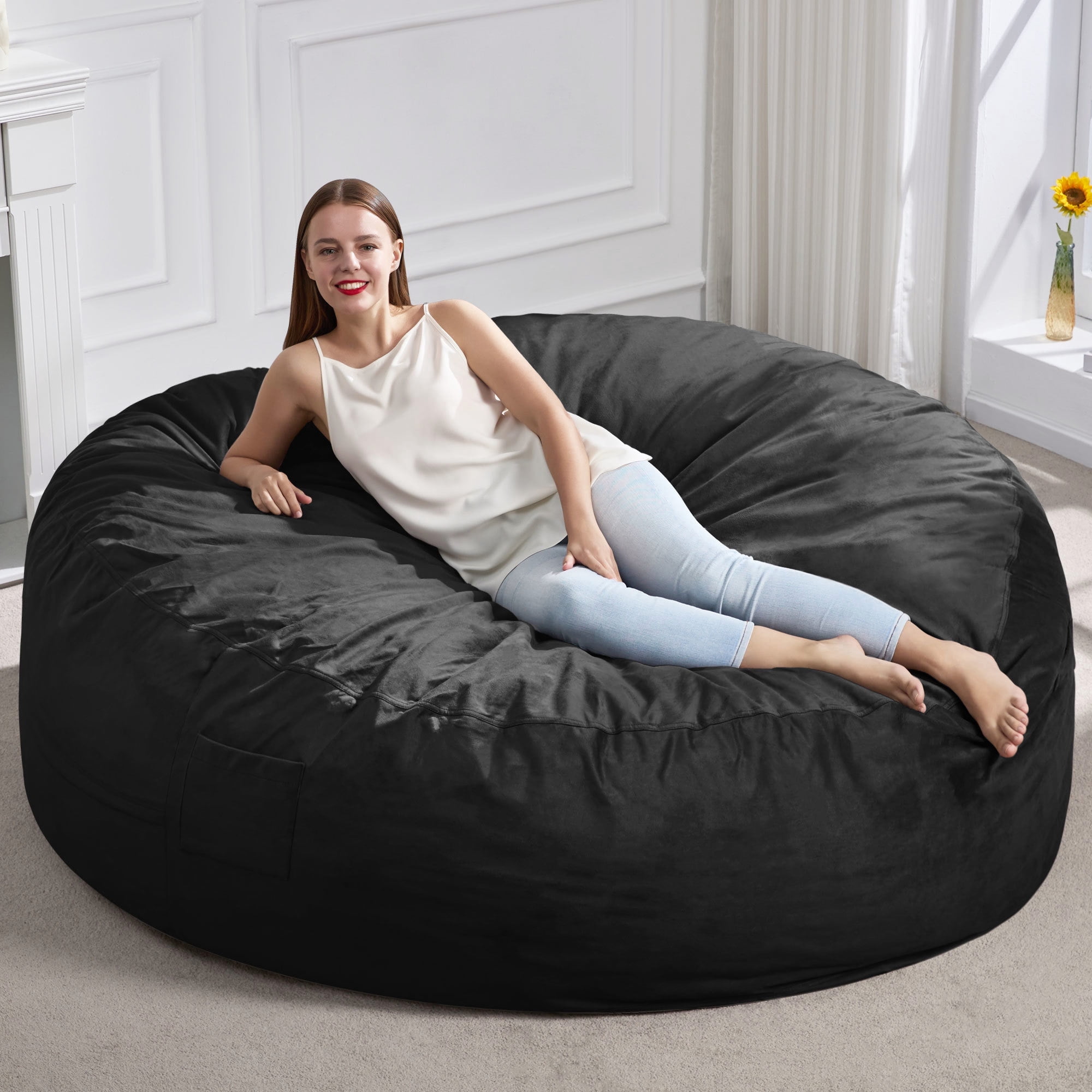 Hobestluk 6FT Bean Bag Chair Bean Bag Chairs for Adults Giant Bean ...