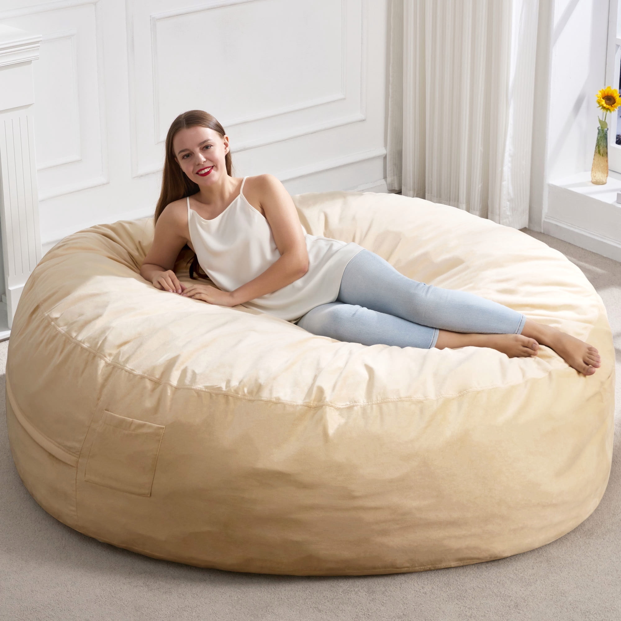 Hobestluk 6FT Bean Bag Chair Bean Bag Chairs for Adults Giant Bean ...