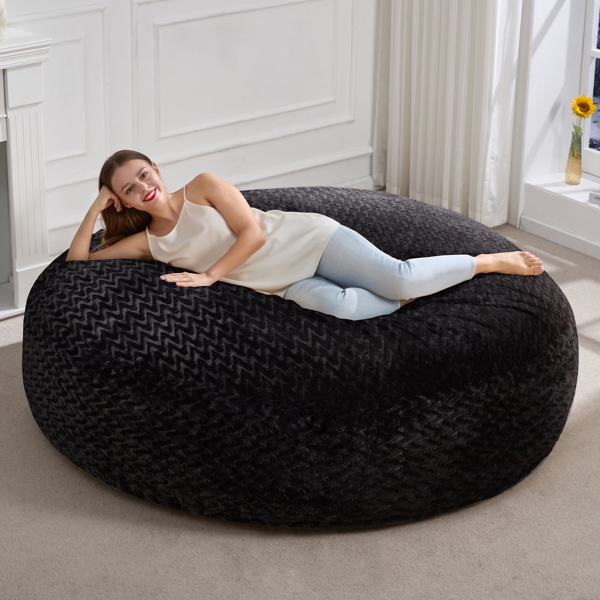 Hobestluk 6ft Bean Bag Chairs for Adults Large Beanbag Chair with ...